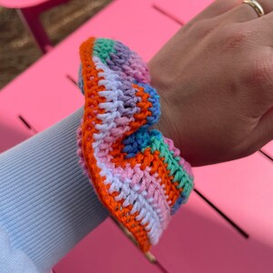 Colorful Crochet Scrap Yarn Big Scrunchie Trendy Hair Accessories MIU ...