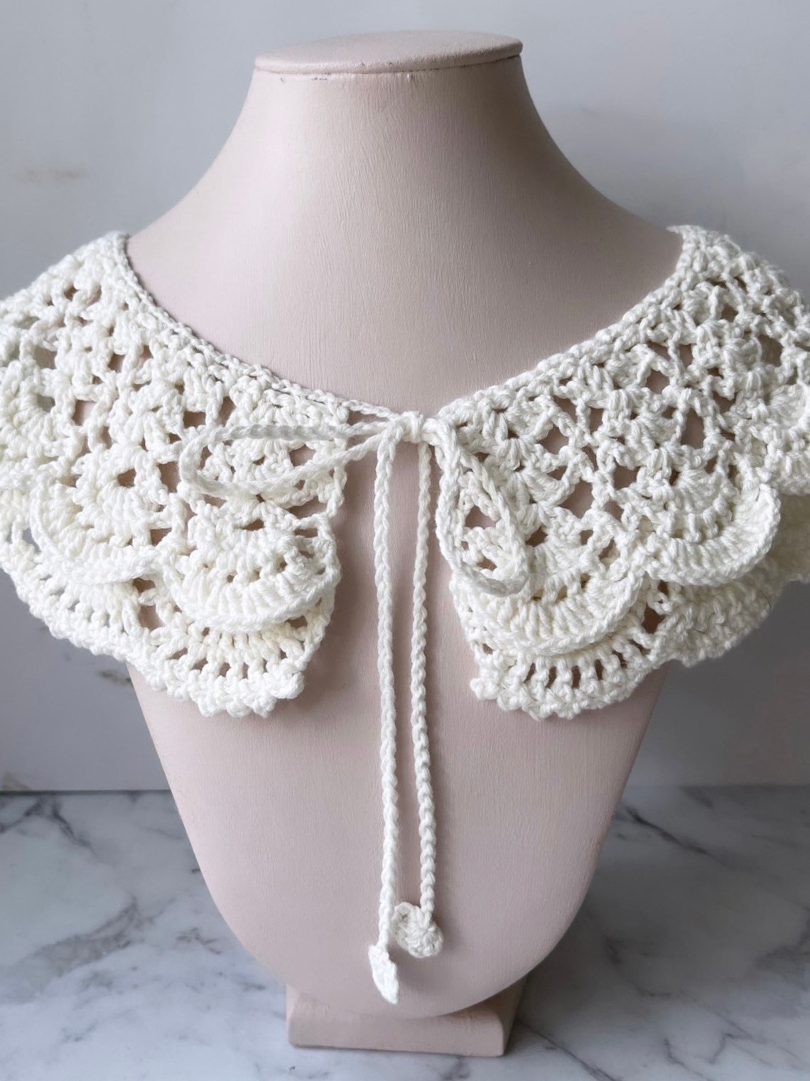 Handmade Vintage Crochet Lace Collar - Etsy