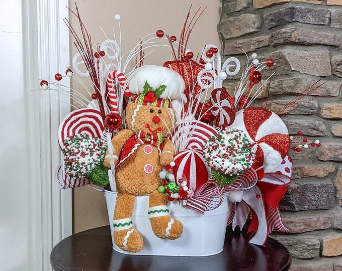 Christmas Centerpiece | Gingerbread Centerpiece | Gingerbread Man ...