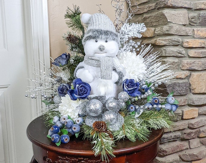 Christmas Centerpiece Snowman Centerpiece Christmas Table Decor ...