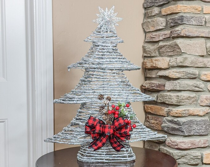 Christmas Centerpiece | Silver Christmas Tree Centerpiece | Holiday ...