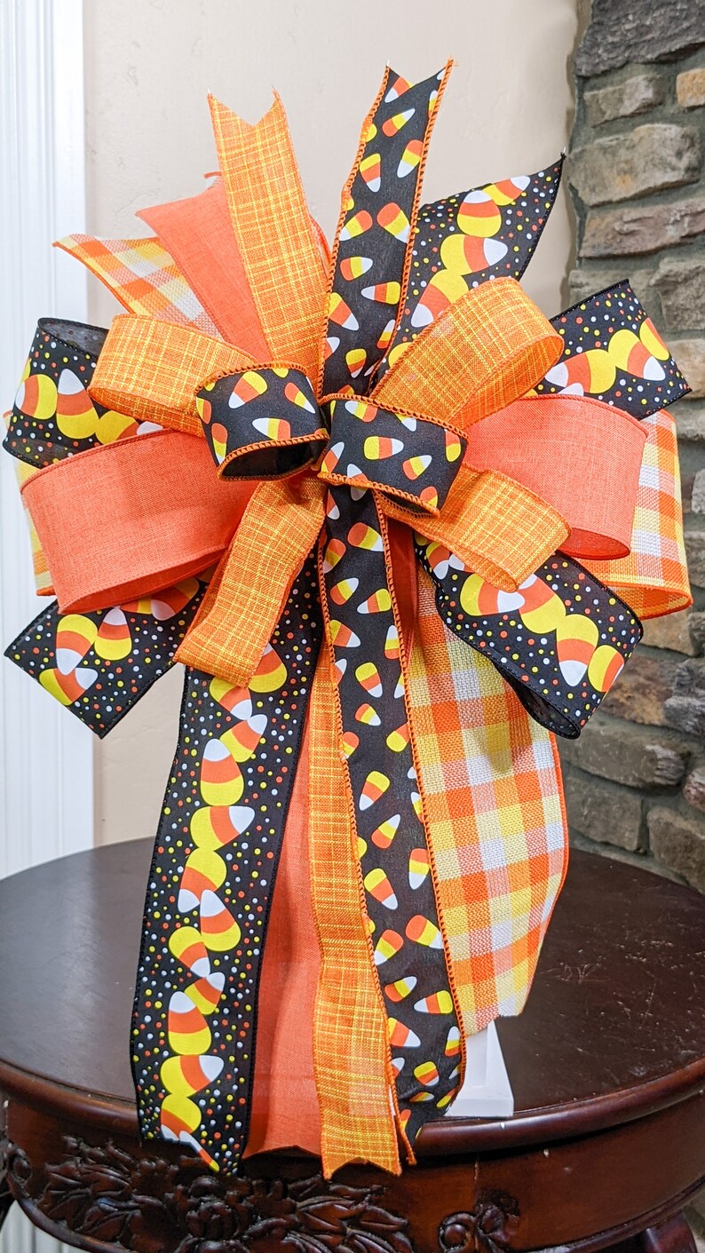 Candy Corn Halloween Lantern Bow Set, Halloween Bow (set of 2 ...