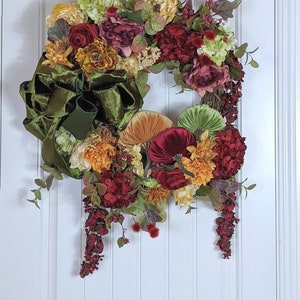 Velvet Pumpkin Fall Wreath Extra Large Fall Designer Wreath - Etsy