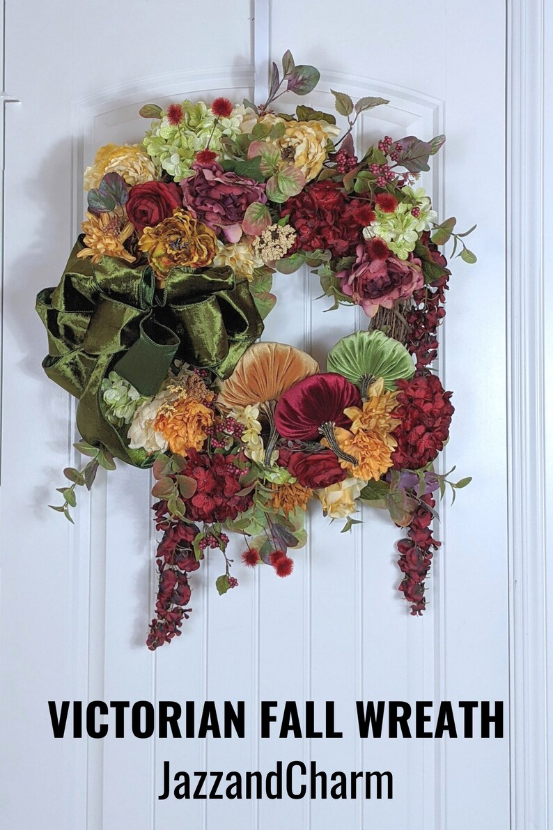 Velvet Pumpkin Fall Wreath Extra Large Fall Designer Wreath - Etsy