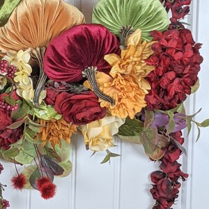 Velvet Pumpkin Fall Wreath Extra Large Fall Designer Wreath - Etsy
