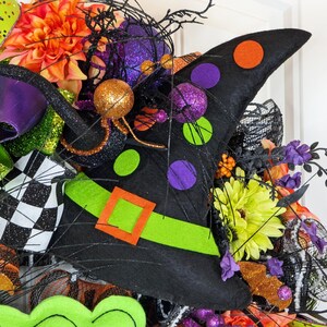 Cauldron & Witch Hat Halloween Wreath, Cute Halloween Door Decor ...