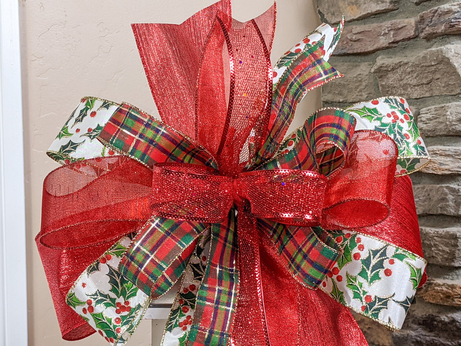 Set of 2 Christmas Bows Christmas Lantern Bows Holiday - Etsy