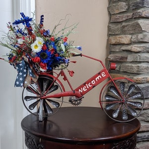 Patriotic Centerpiece Americana Centerpiece Patriotic Red Bicycle ...