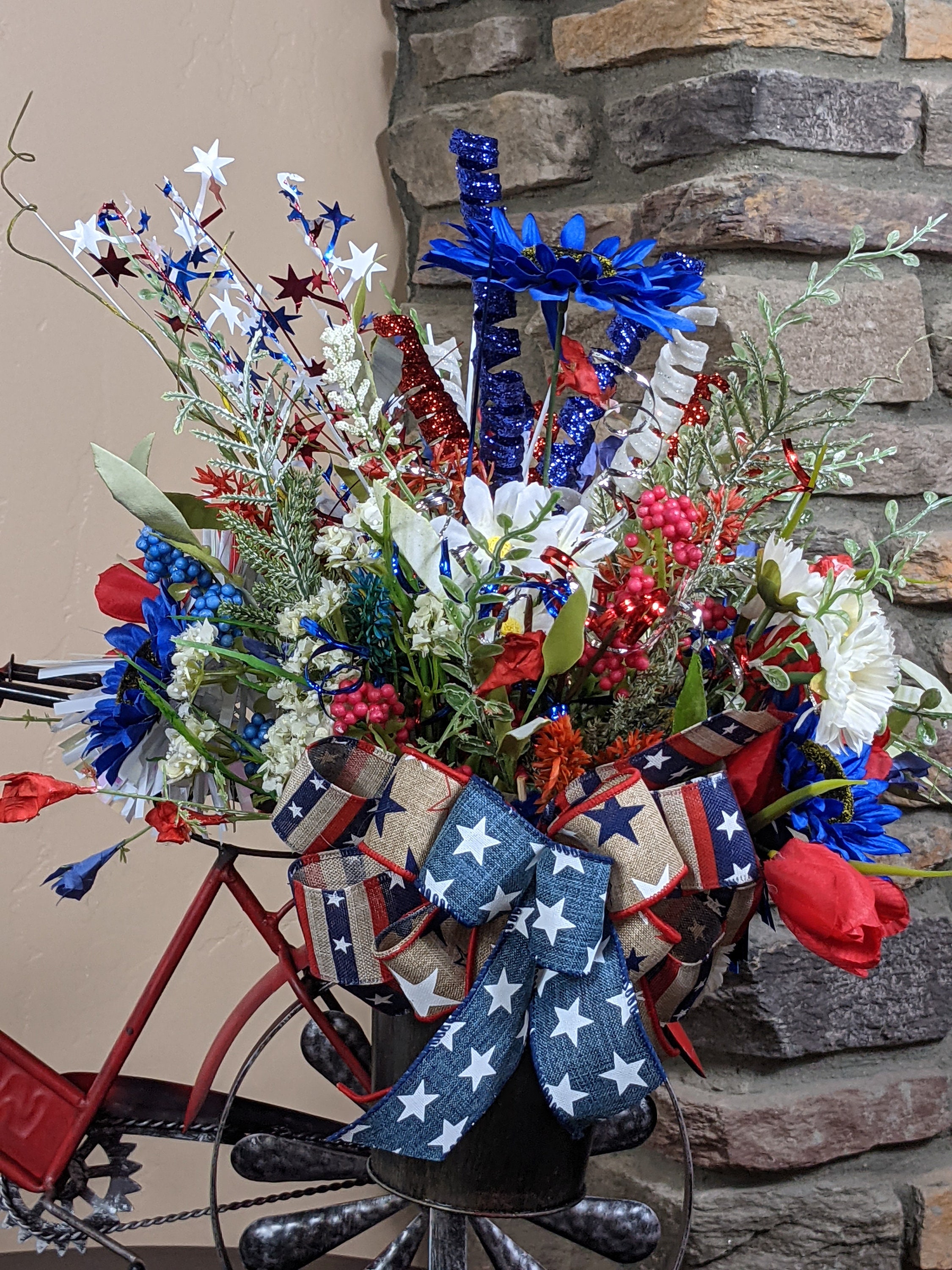 Patriotic Centerpiece Americana Centerpiece Patriotic Red | Etsy