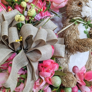 Easter Bunny Welcome Wreath Spring Wreath Easter Grapevine Wreath Front ...