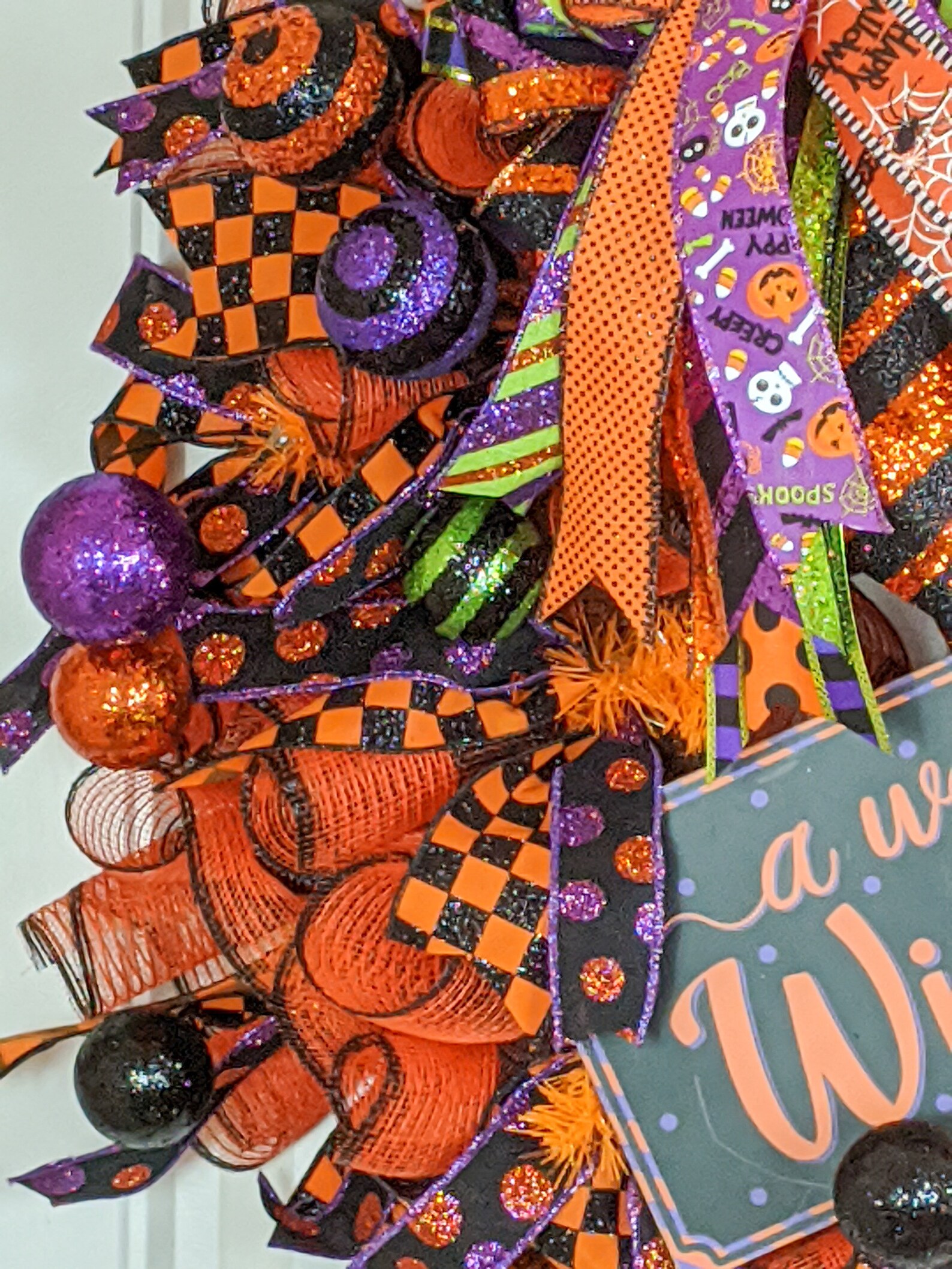 Large Halloween Wicked Wreath, Halloween Wreath, A Wee Bit Wicked ...