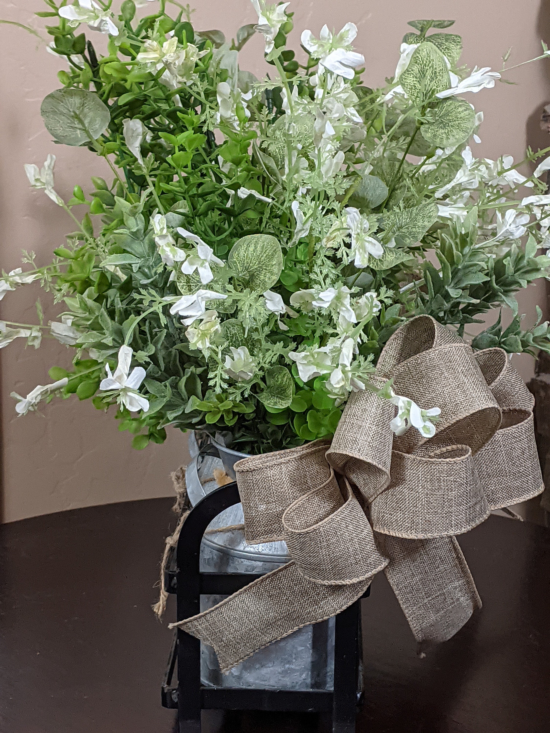 Boxwood Floral Arrangement Spring Floral Arrangement | Etsy