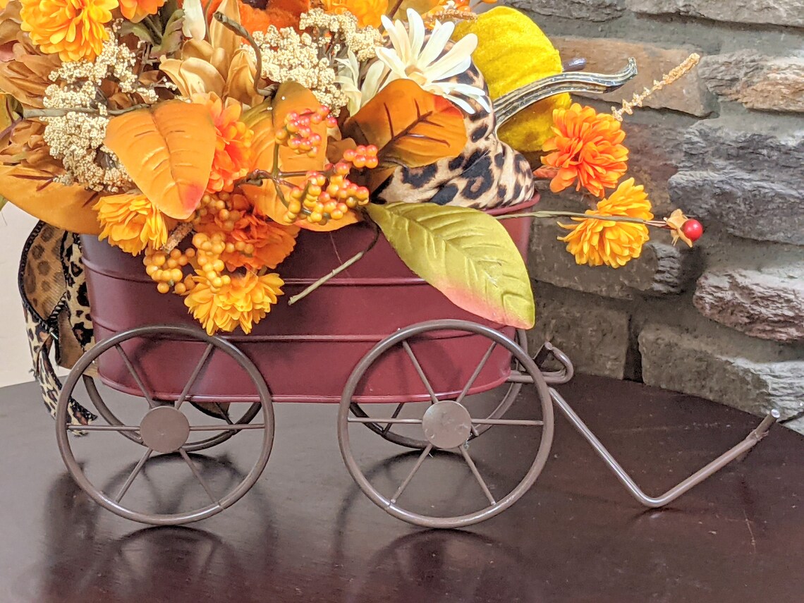 Fall Wagon Centerpiece | Fall Wagon Decor | Autumn Centerpiece | Fall ...