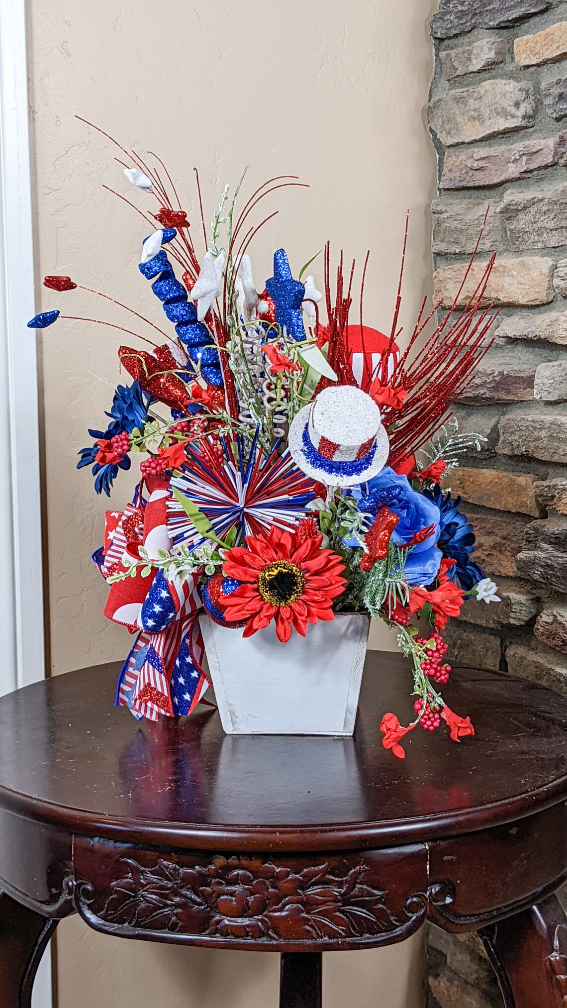 Patriotic Farmhouse Table Decor Patriotic Gnome Arrangement - Etsy