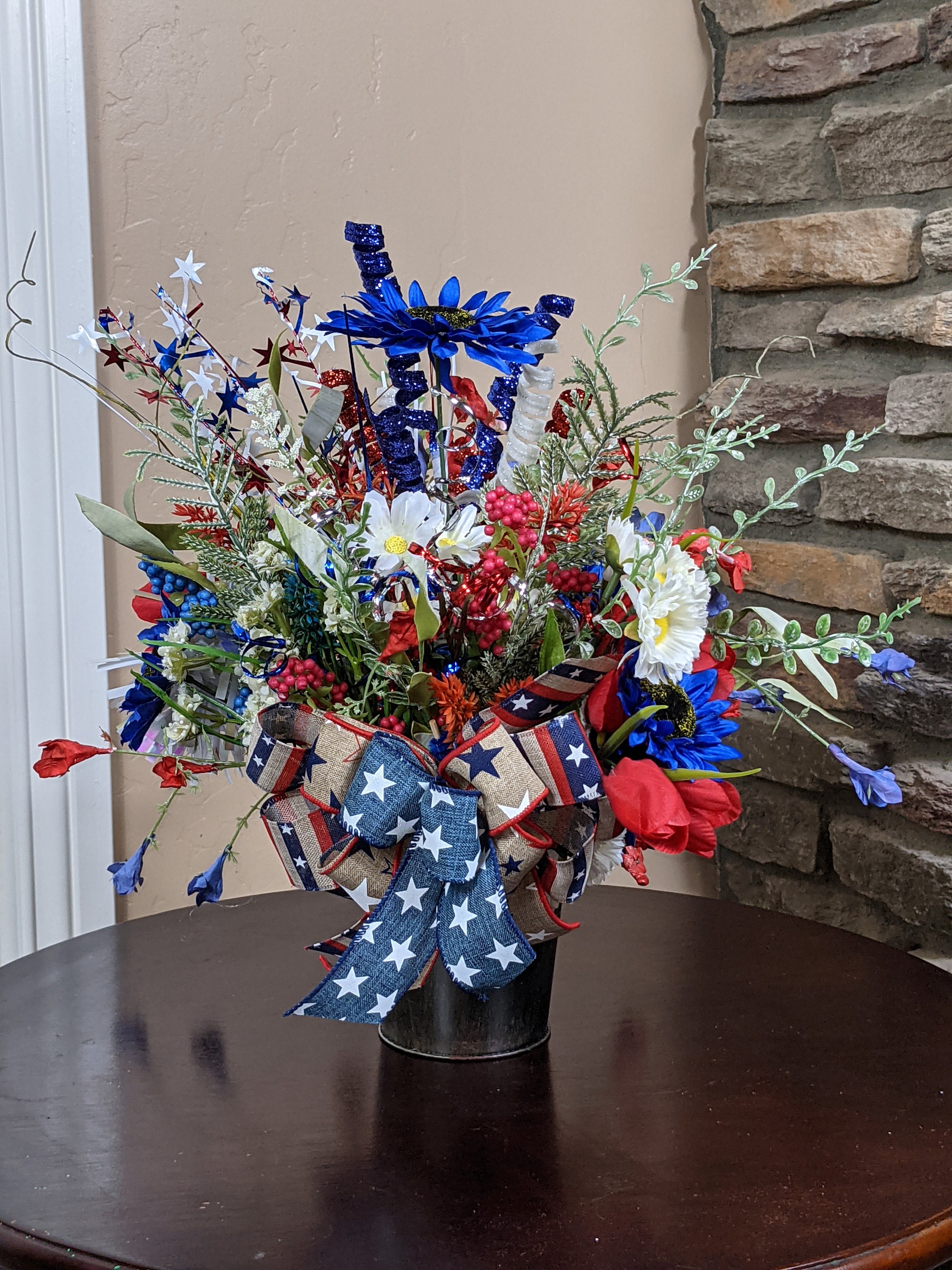 Patriotic Centerpiece Americana Centerpiece Patriotic Red | Etsy