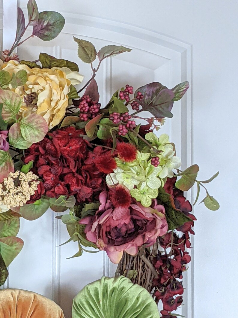 Velvet Pumpkin Fall Wreath Extra Large Fall Designer Wreath - Etsy