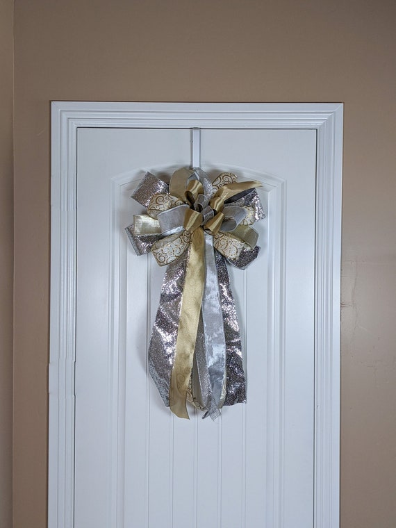 Tree Topper Bow Silver and Gold Tree Topper Bow Large | Etsy
