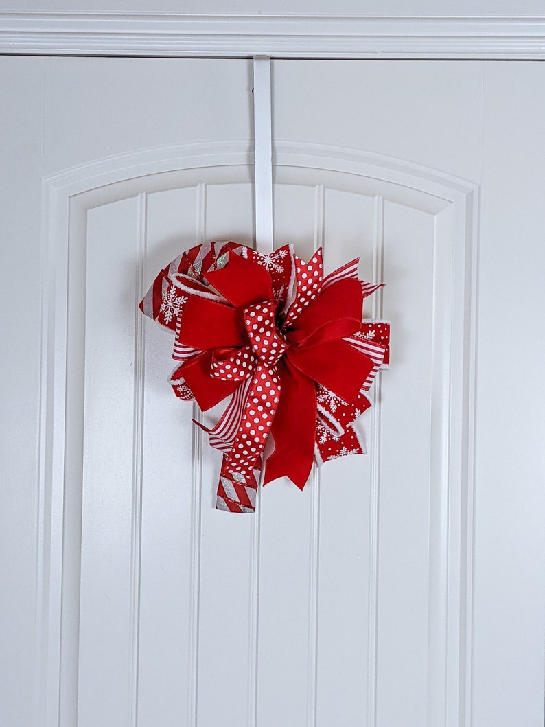 Candy Cane Tree Hangers set of 2 Candy Cane Wreaths Red - Etsy