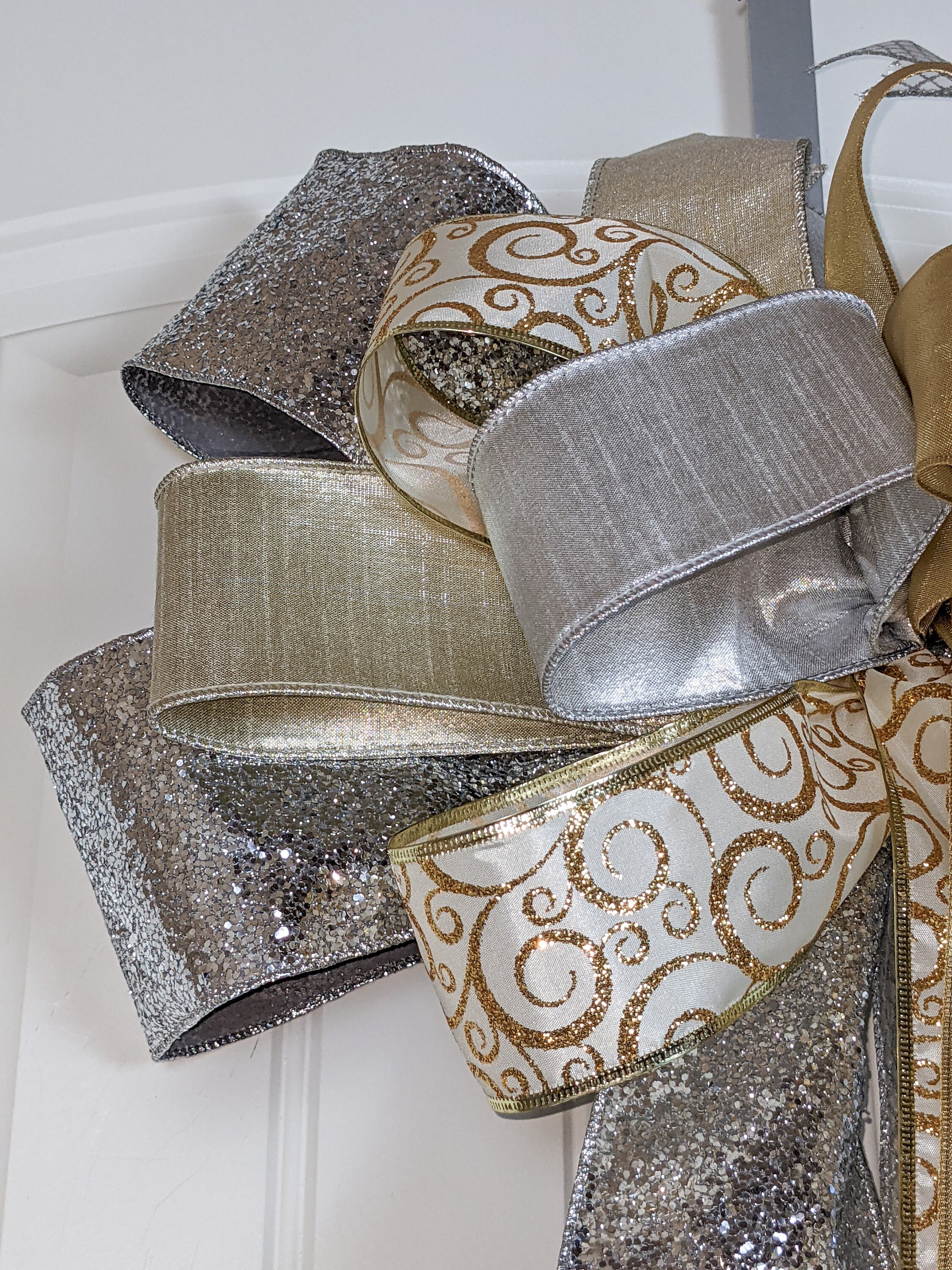 Tree Topper Bow Silver and Gold Tree Topper Bow Large | Etsy