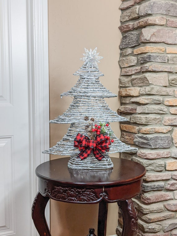 Christmas Centerpiece Silver Christmas Tree Centerpiece - Etsy