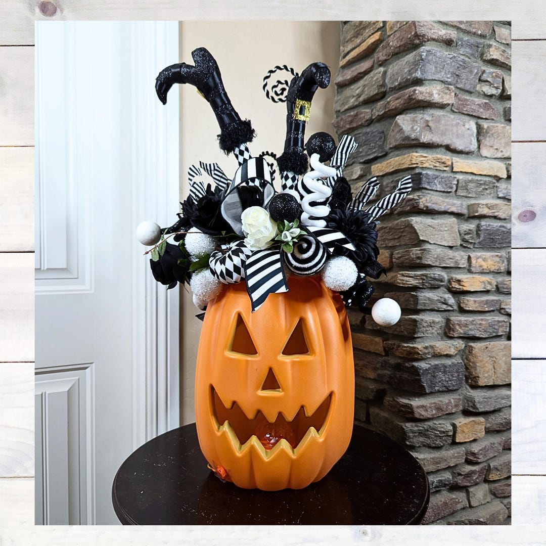 Multicolored Light up Jack-o-lantern Halloween Centerpiece, Halloween ...