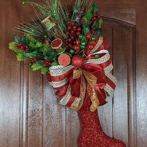Christmas Wreath | Christmas Stocking Wreath | Holiday Wreath | D ...