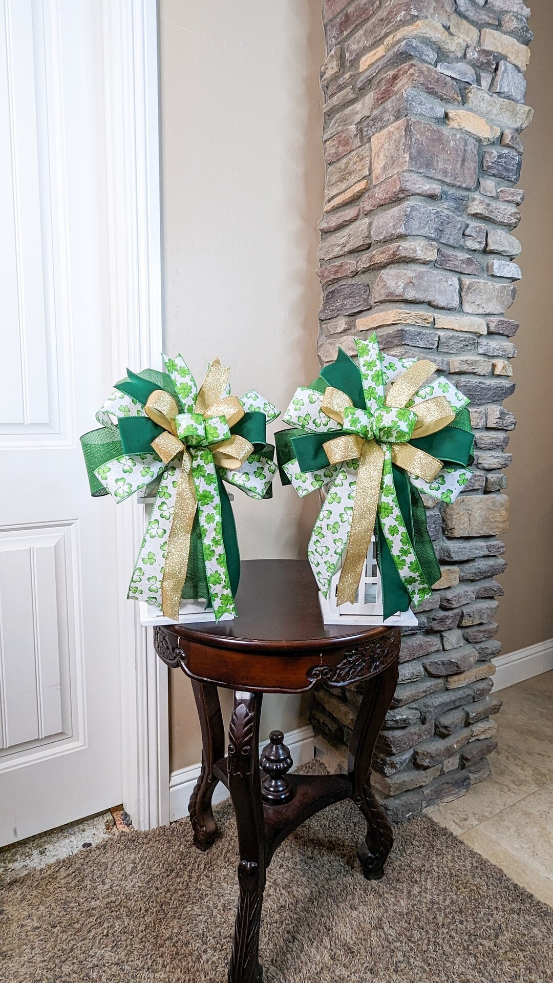 St Patrick's Day Lantern Bow Set | Set of 2 St Patrick's Day Bows | St ...