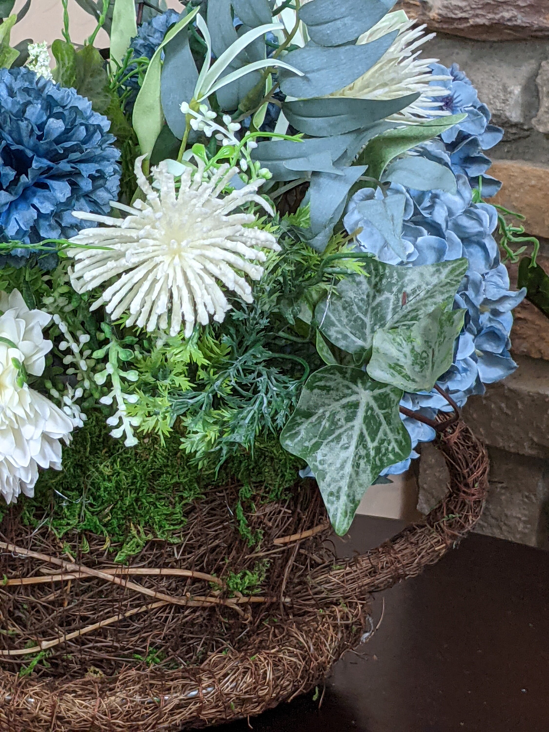 Blue Floral Tea Cup Arrangement Spring Centerpiece Flower | Etsy