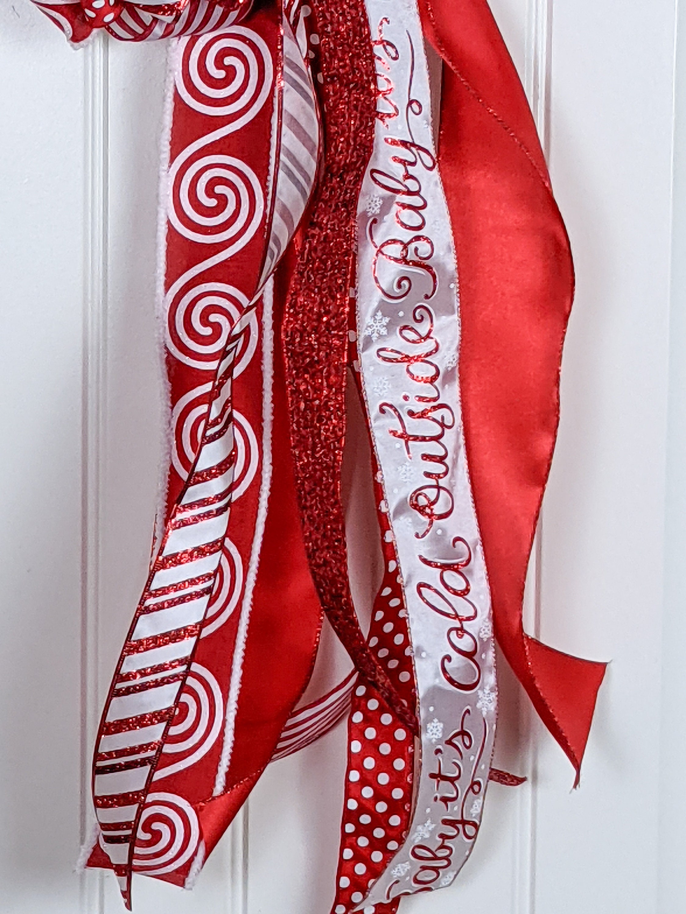 Tree Topper Tree Topper Bow Red and White Tree Topper Bow - Etsy