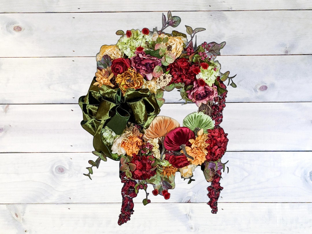 Velvet Pumpkin Fall Wreath Extra Large Fall Designer Wreath - Etsy