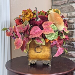Fall Centerpiece Victorian Velvet Pumpkins Centerpiece | Etsy