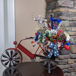 Patriotic Centerpiece Americana Centerpiece Patriotic Red Bicycle ...