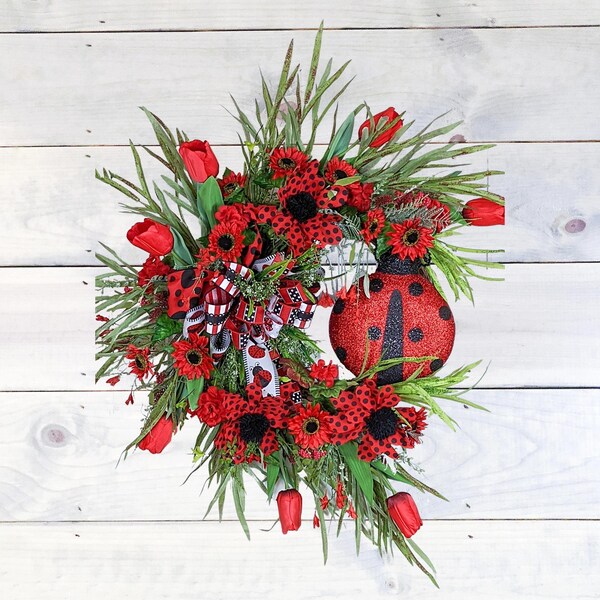 Ladybug Wreath - Etsy