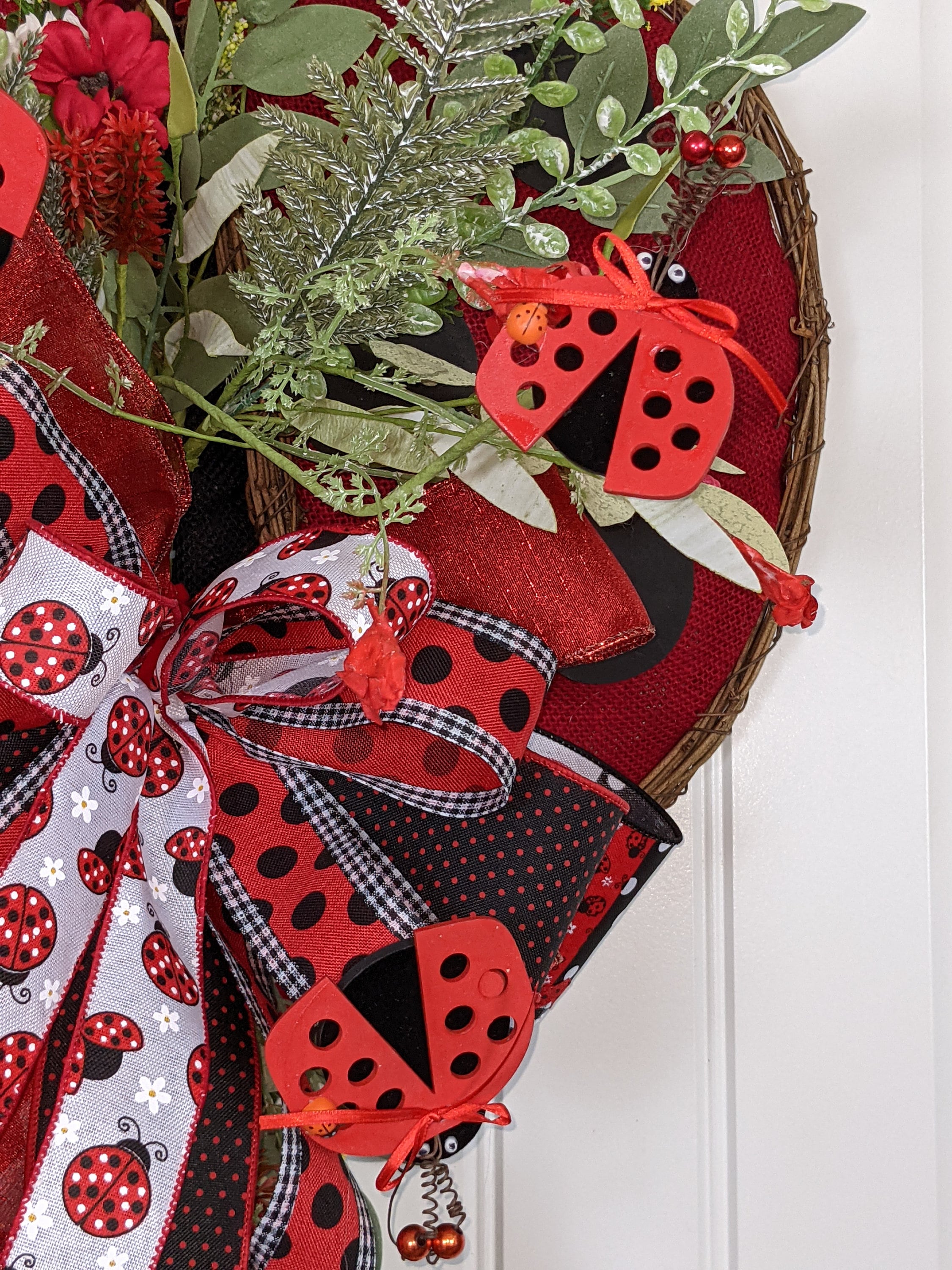 Extra-large Ladybug Door Hanger | Spring Wreath | Summer Wreath ...