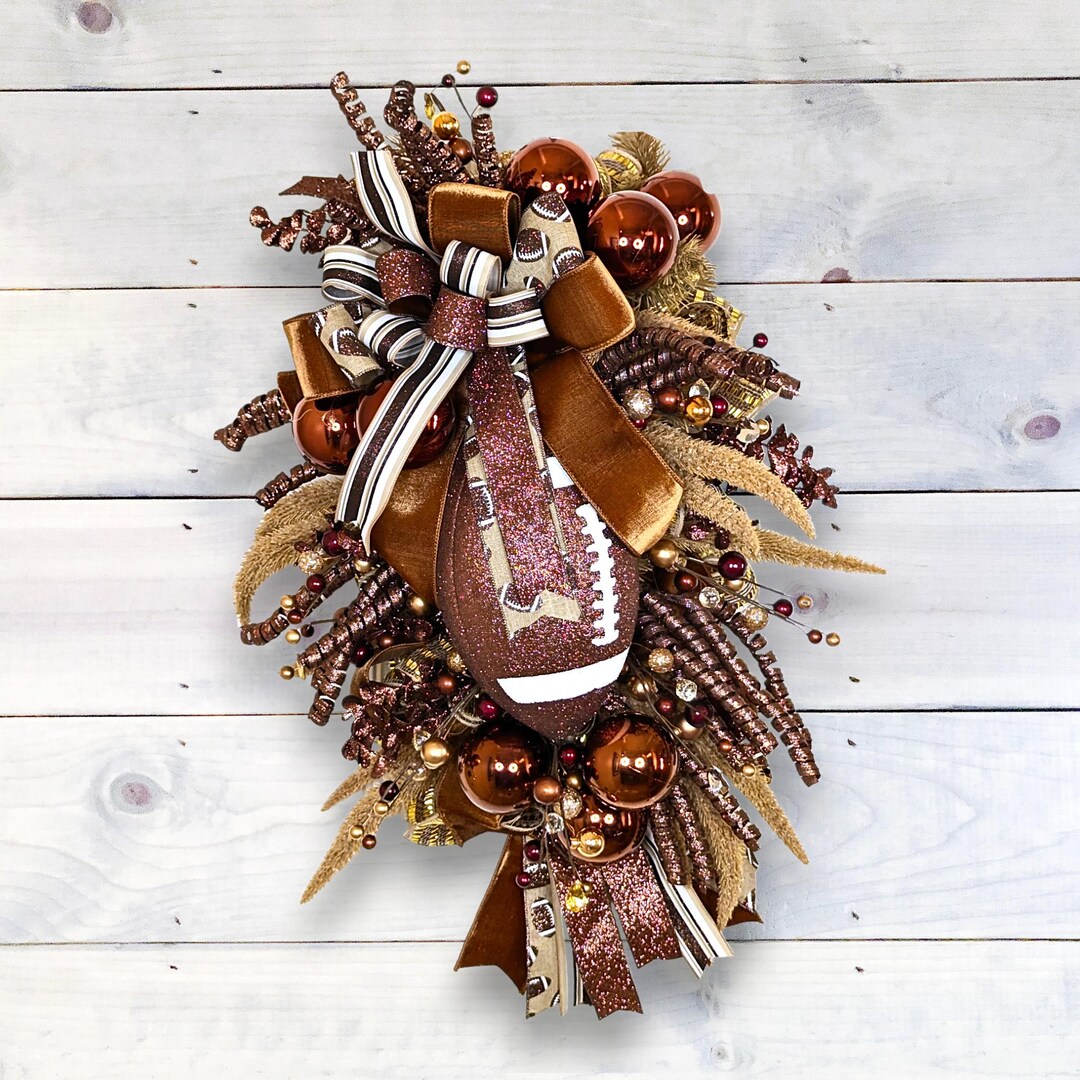 Handmade Football Door Swag, Autumn Fall Decor, Football Wreath for ...