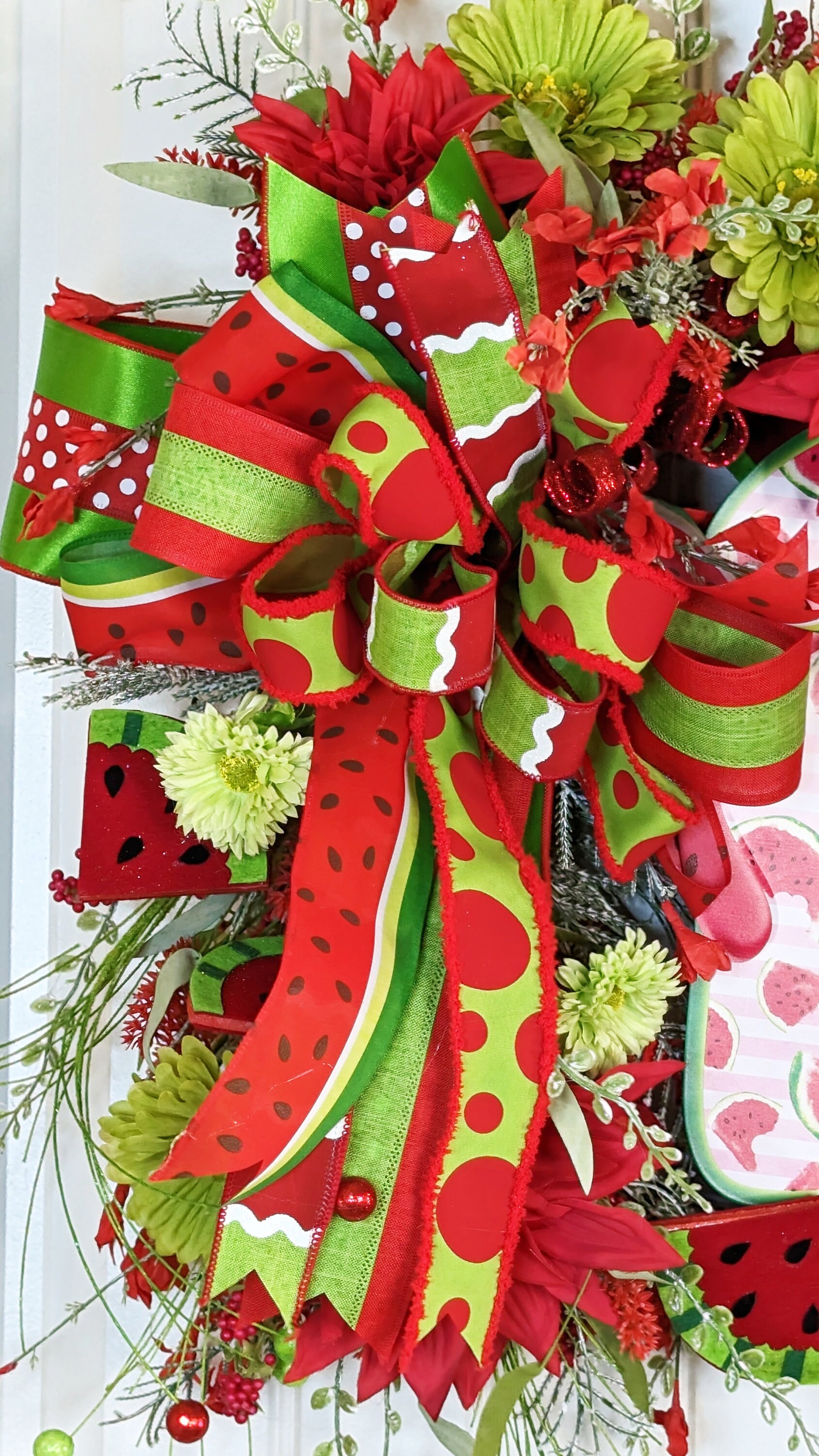 Watermelon Flip Flop Summer Wreath, Beach House Wreath, Backyard Decor ...