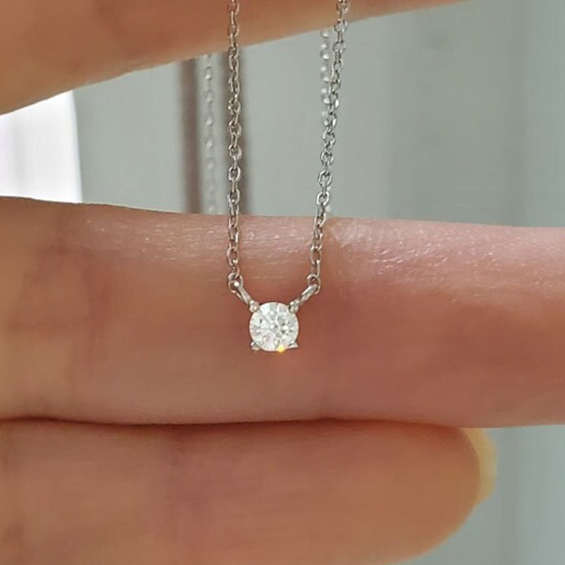 Floating Diamond Necklace - Etsy