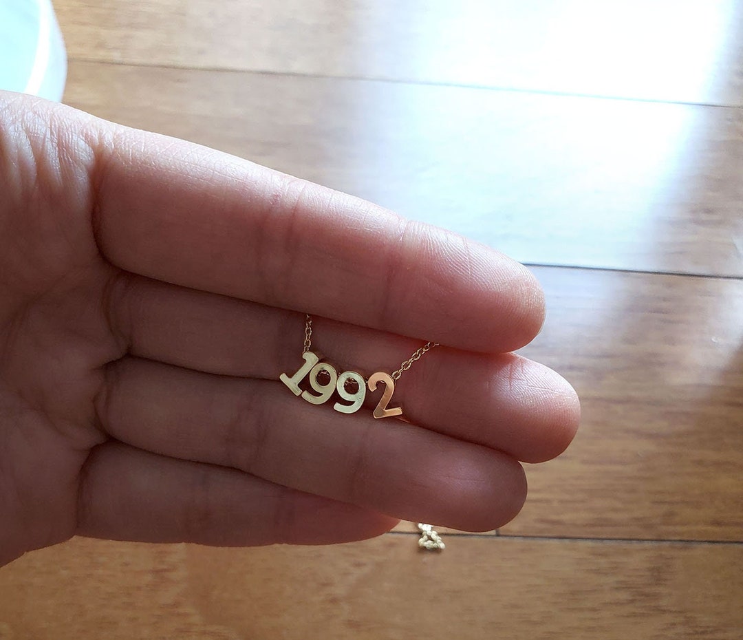 Gold Number Necklace, Personalized Number Necklace, Minimalist Necklace ...