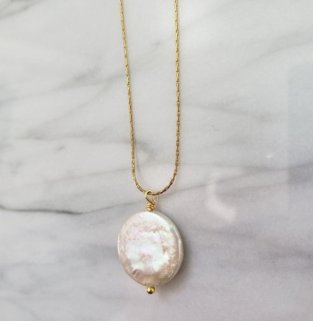 Baroque Pearl Pendant Necklace•irregular Pearl Snake Chain Choker Long ...
