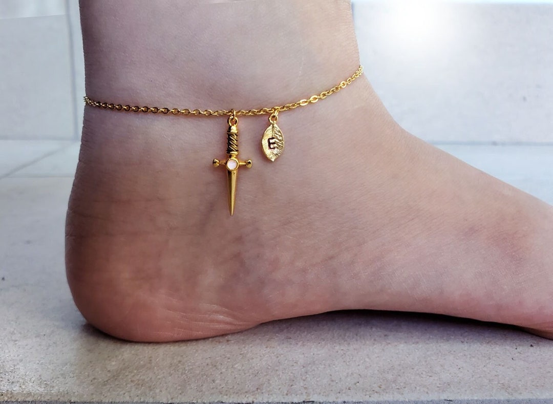 Gold Gothic Sword Anklet, Custom Medieval Sword Dagger Anklets ,sword ...