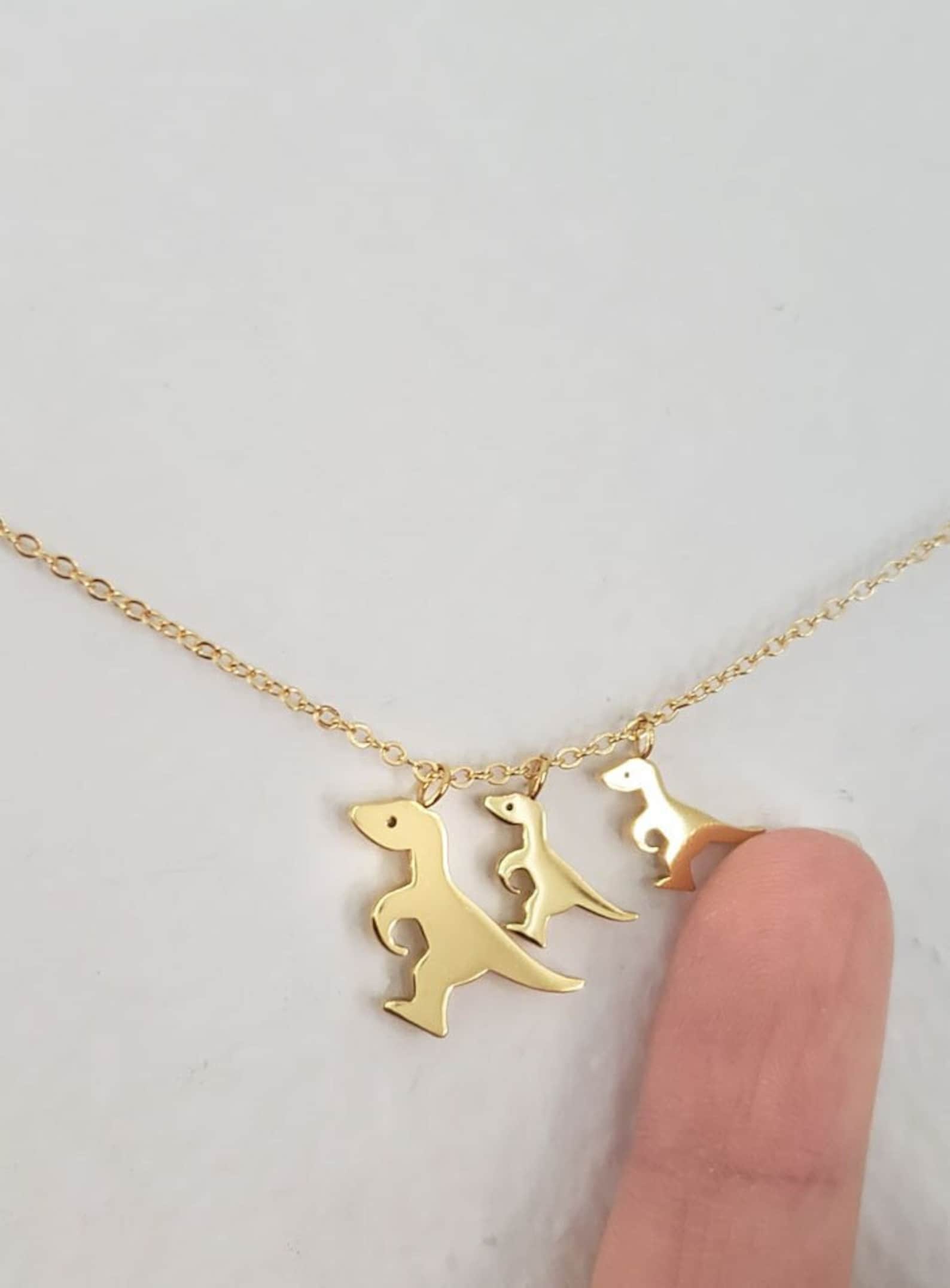 Mom and Baby Dinosaur Necklace Mama Dinosaur Jewelry for - Etsy
