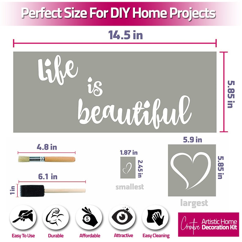 Reusable Stencil Kit 16pcs Stenciling Set for Painting Wood - Etsy