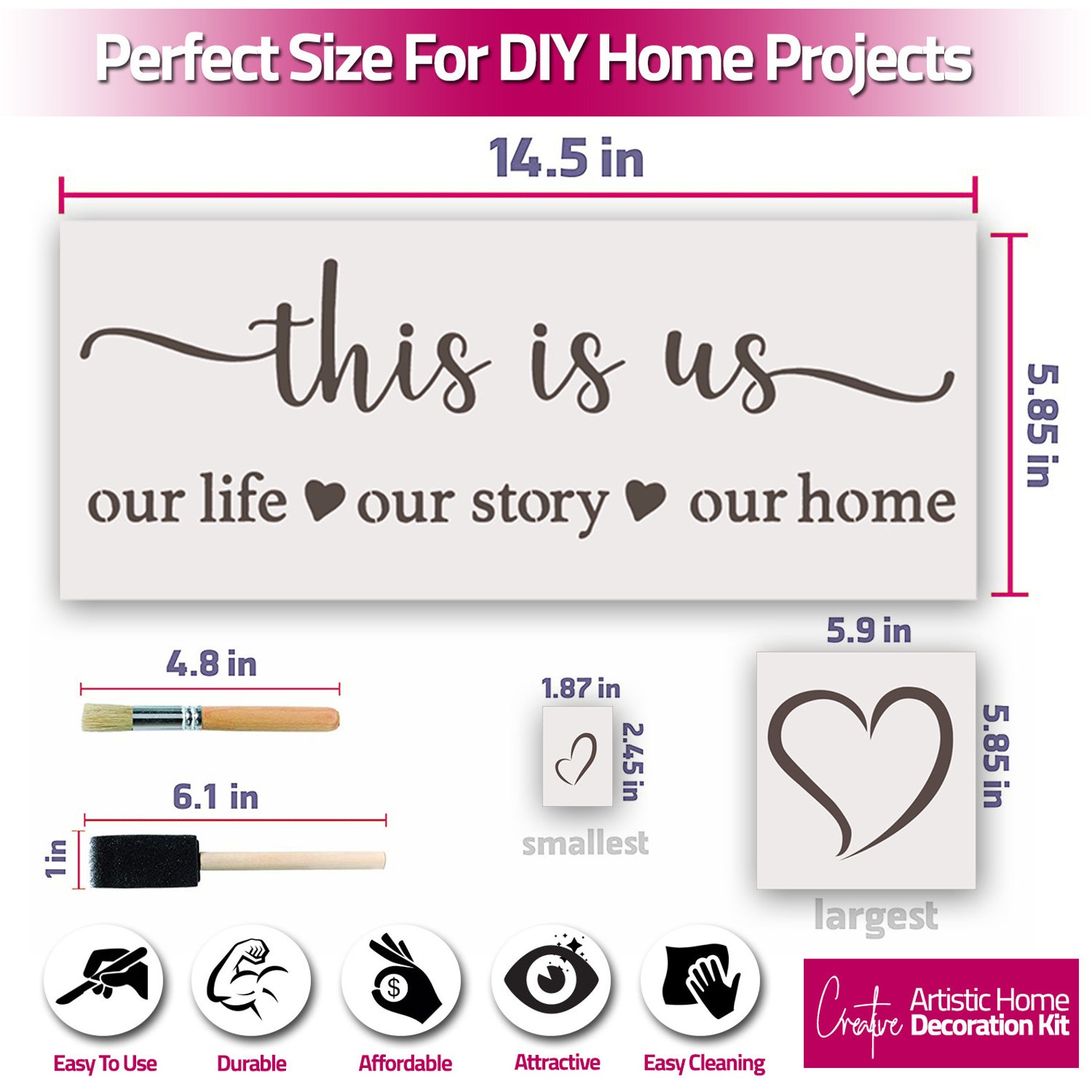 Reusable Stencil Kit 16pcs Stenciling Set for Painting Wood - Etsy