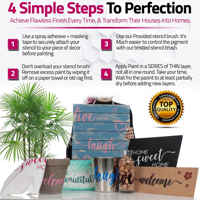 Reusable Stencil Kit 16pcs Stenciling Set for Painting Wood - Etsy