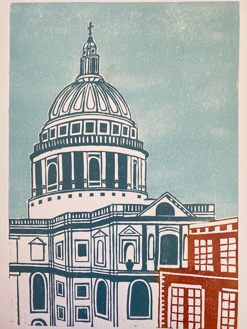 St Pauls, London, Lino Print - Etsy
