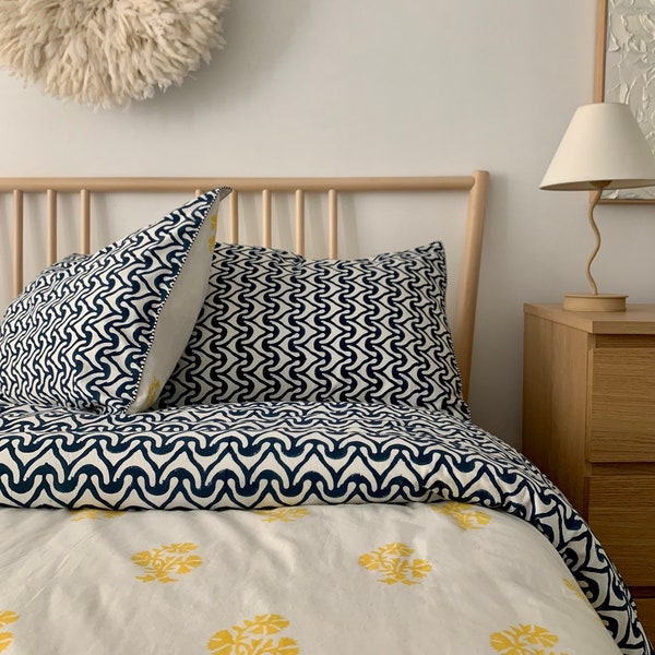 Indigo Bedding - Etsy