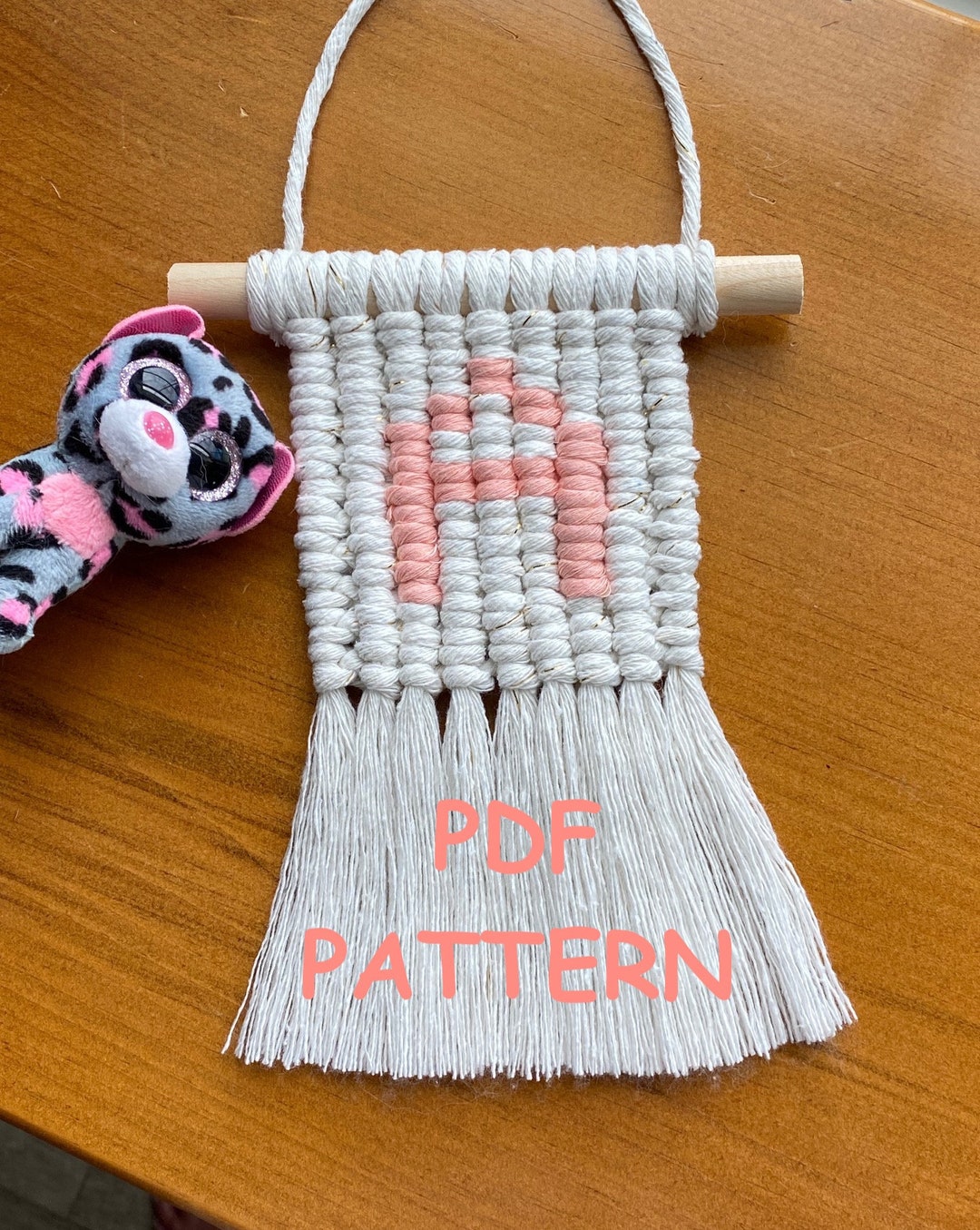 PATTERN Modern Macrame Letter a Mini Wall Hanging Pattern Nursery Decor ...