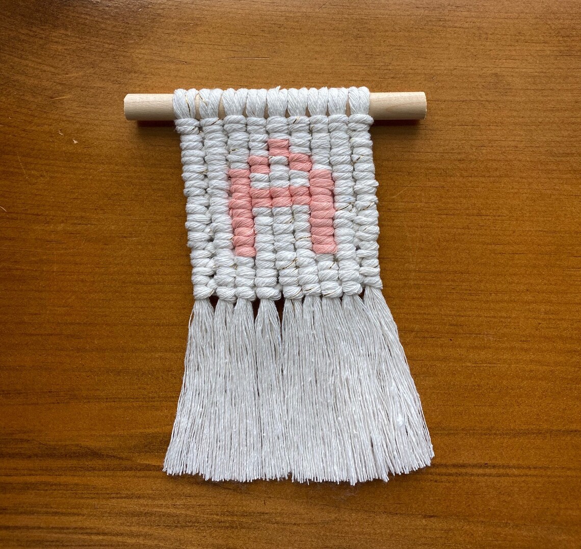 PATTERN Modern Macrame Letter a Mini Wall Hanging Pattern Nursery Decor ...