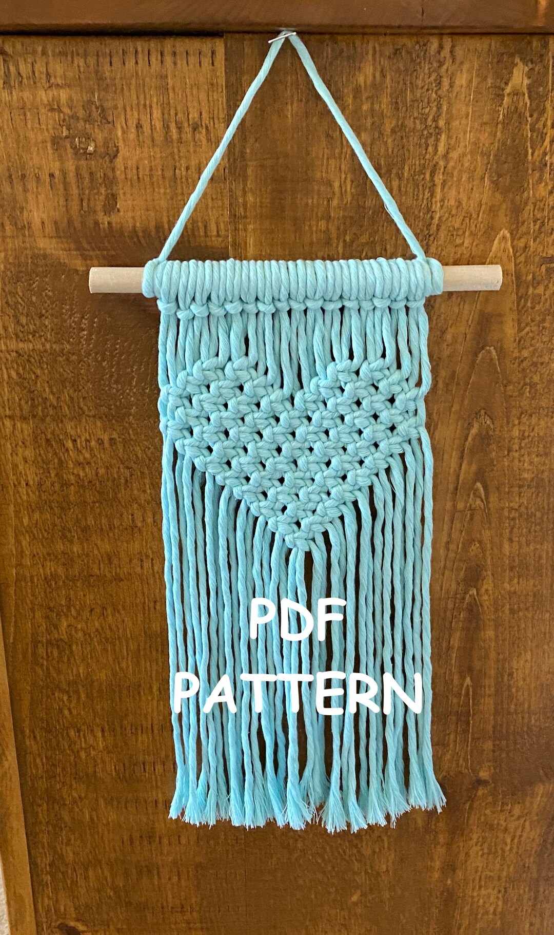 Macrame Wall Hanging Pattern Small Heart Wall Hanging Pattern Wedding ...