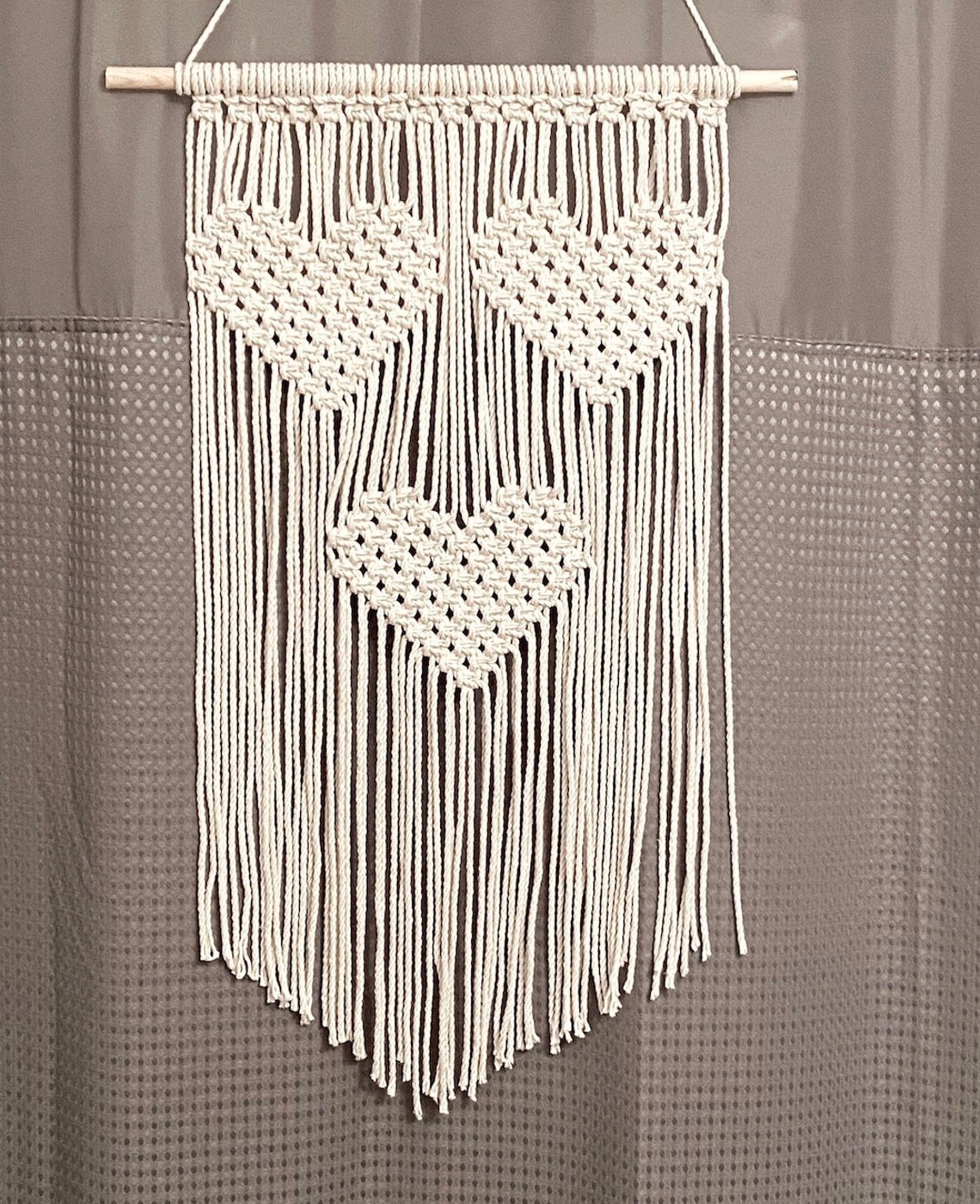 Macrame Wall Hanging Pattern Three Hearts Macrame Wall - Etsy
